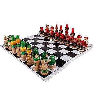 Chess Set Chess Pieces Chessman-Travel Nice Gift for Friends Game Collection Cartoon Character Type