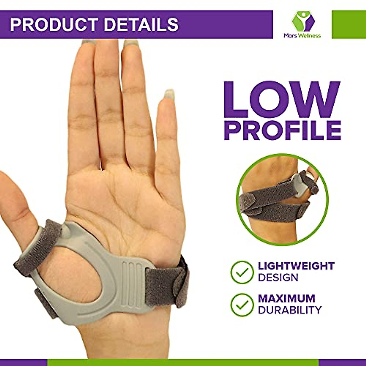 MARS WELLNESS CMC Joint Thumb Arthritis Brace - Restriction Thumb Support Brace Stabilizing Splint for Osteoarthritis and arthritis thumb splint - Medium - Right Hand