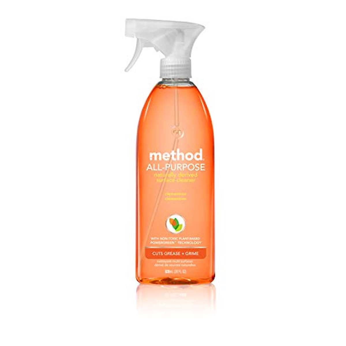 Method All-Purpose Cleaner Spray, Clementine, Plant-Based and Biodegradable Formula Perfect for Most Counters, Tiles, Stone, and More, 28 oz Spray Bottles, (Pack of 2)