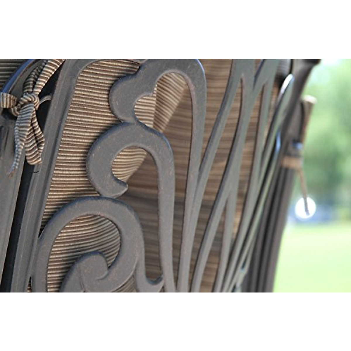 Elizabeth Outdoor Patio 3pc Chaise Lounges Set Dark Bronze Cast Aluminum (Walnut)