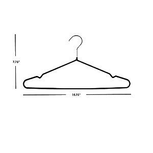 Home Basics Chrome Hangers, PVC Coated, Non-Slip Garment Dress Shirt Coat Hanger for Closet Organizer with Notches, (Pack of 10), Black