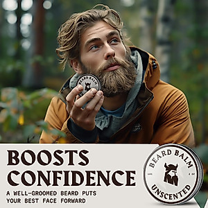 Striking Viking Beard Balm for Men - Unscented Leave-In Conditioner & Styling Balm with Naturally Derived Beard Butter, Argan & Jojoba Oils, 2 Ounce (Pack of 1)