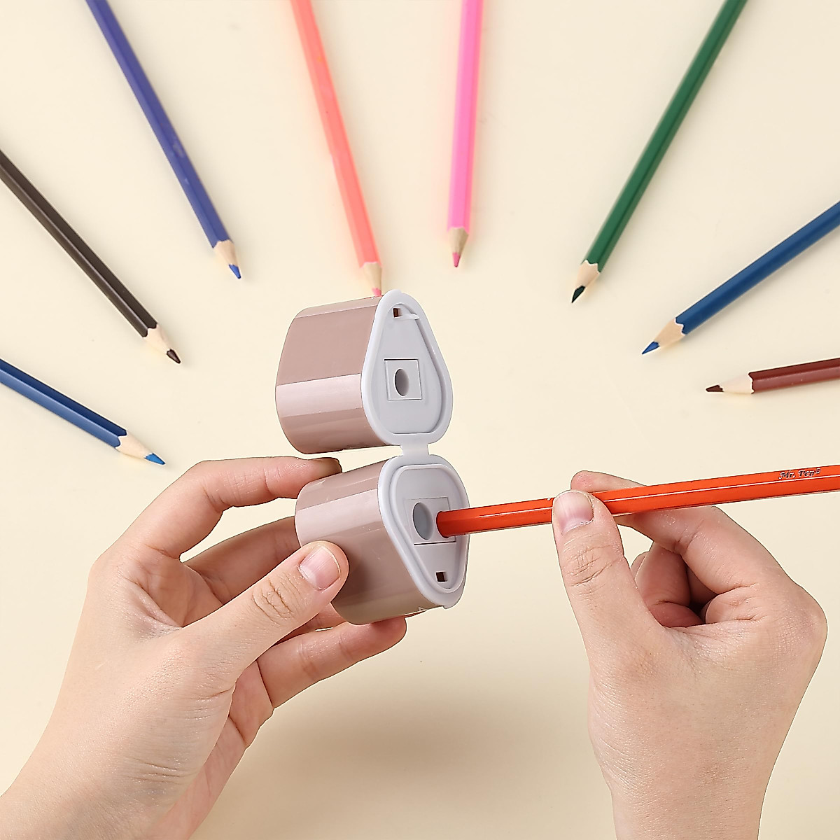 Mr. Pen- Pencil Sharpener for Colored Pencils, 3 Pack, 3 Hole, Pencil Sharpeners Manual, Handheld Pencil Sharpener, Pencil Sharpeners Handheld, Crayon Sharpener, Colored Pencil Sharpener