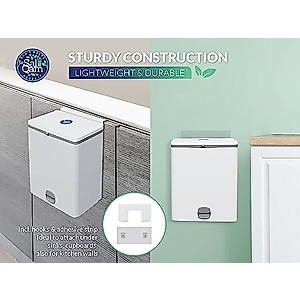 SALQAM Compost Bin for Kitchen - Lightweight & Stable Indoor Compost Bin - 10 L /2.4 Gallon Capacity - Removable Inner Bucket Kitchen Compost Bucket