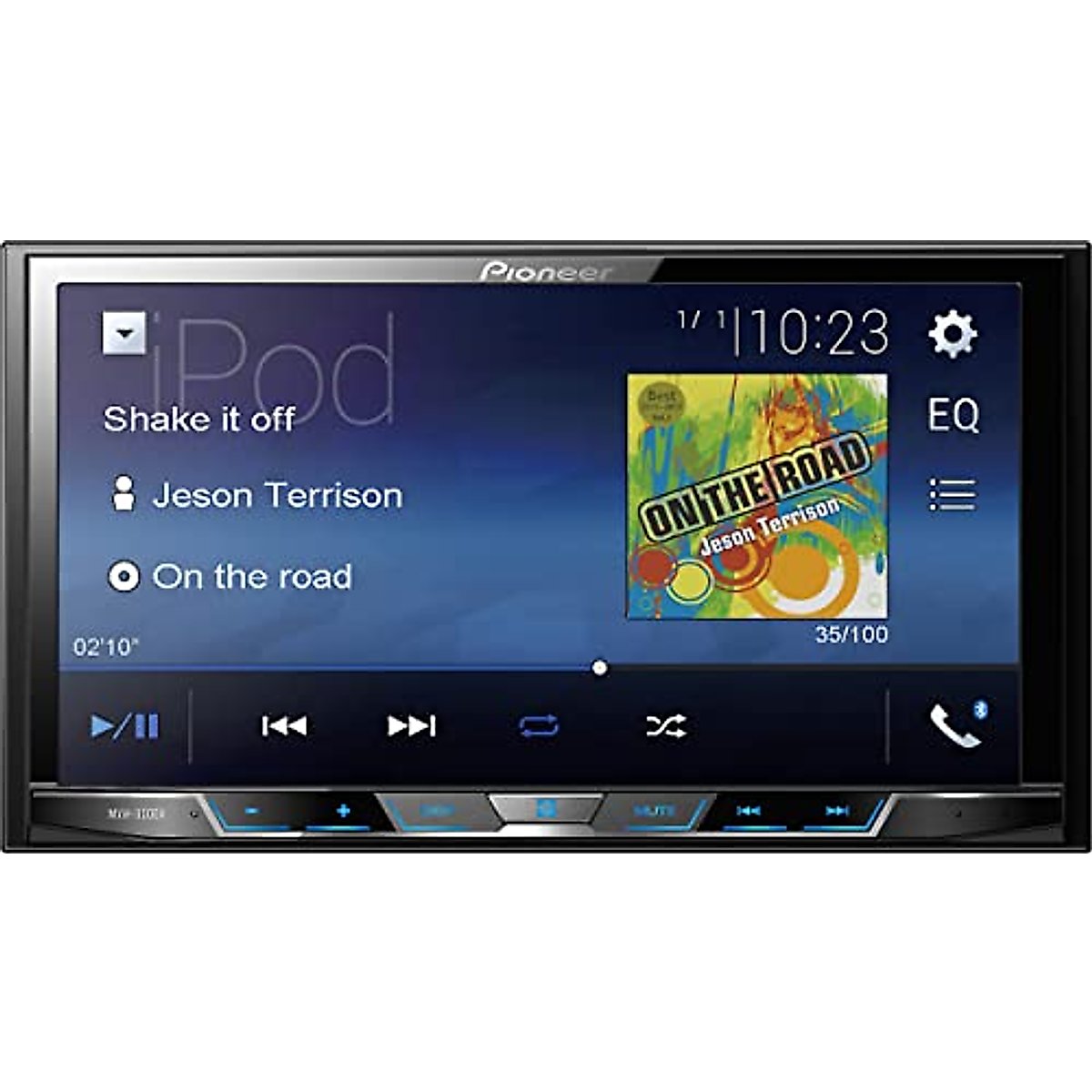 Pioneer MVH-300EX Double Din Digital Multimedia Video Receiver with 7" WVGA Touchscreen Display Built-in Bluetooth