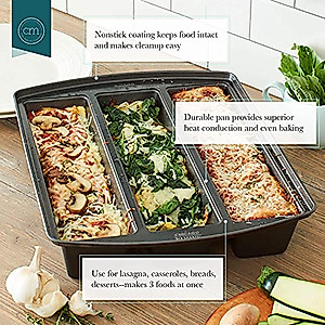 Chicago Metallic - 26783 Chicago Metallic Professional Lasagna Trio Pan, 12 by 16 by 3", Silver
