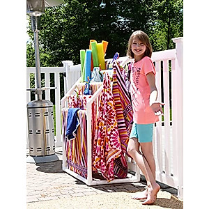 TowelMaid 5 Bar Freestanding Outdoor Poolside Towel Rack