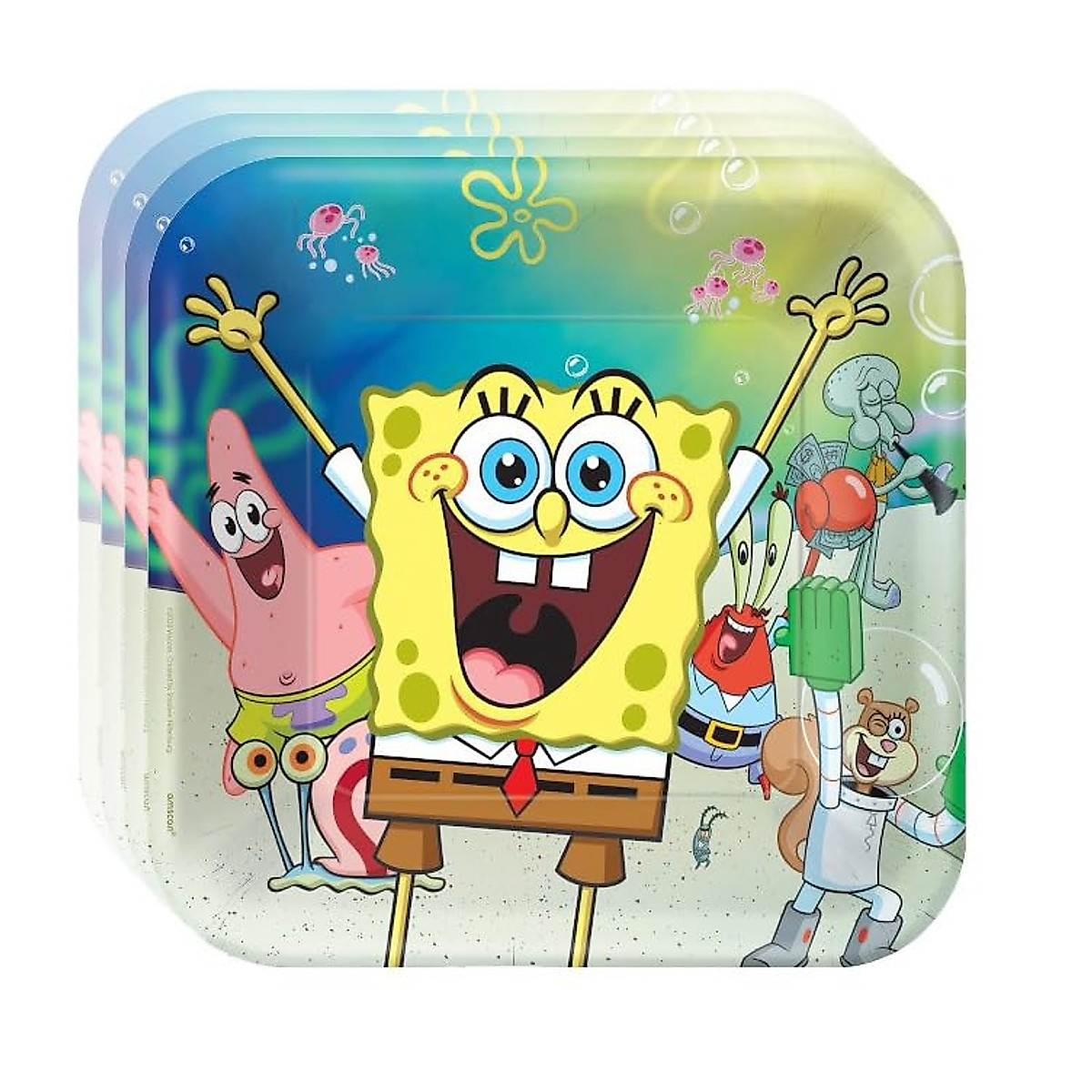 Spongebob Birthday Party Supplies Bundle Pack includes Paper Plates - 24 Count