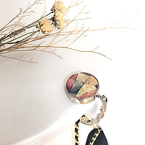 Store-Play Mother of Pearl Purse Hook Magnet Clip Table Handbag Hanger Foldable Table Holder (New Patchwork)