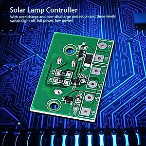 Solar Lamp Controller, Solar Power Charging Module 3.7V Lithium Battery Control Circuit Board with ON/Off Light Control Switch