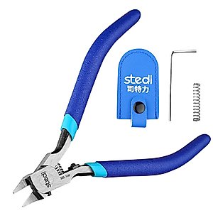 stedi 5-inch Model Nipper, with Ultra-thin Single-edge and Blade Case Plastic Model Tools for Gundam Repairing Plastic Model and Fixing, Blue