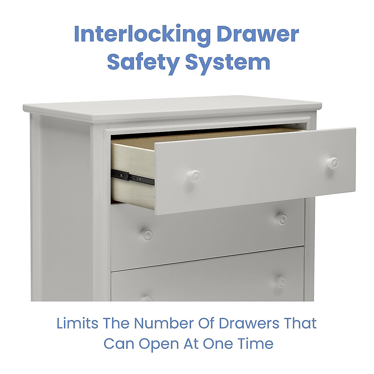 Delta Children Perry 3 Drawer Dresser with Changing Top, Moonstruck Grey