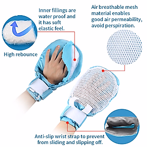 EZ Assistive Restraint Gloves for Dementia Patient, Medical Assistance Glove with Zipper Opening For Finger Protection