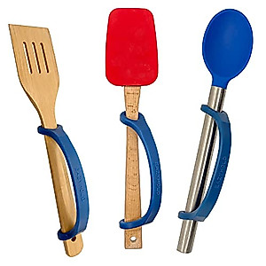 EazyHold Navy Silicone Universal Cuff, Large to X-Large Hands, Fits Adaptive Eating and Weighted Utensils, Foam Tubing, Thick Easy Grip Handles, Grooming, Daily Living Aid 2-Pack 8"