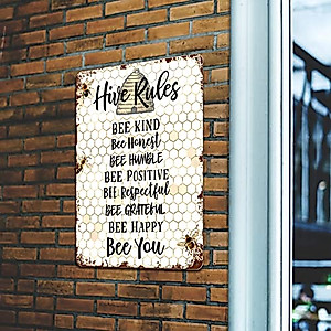 Be Kind Honey Bee Decor Bumble Bee Decor Be Kind Sign Bee Decor Honey Bee Decor Classroom Art Metal Signs Funny 8X12 Inches