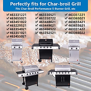 Uniflasy Grill Parts for Charbroil Performance 5 Burner 463448021 463450022 463451022, 4 Burner 463365021 463352521, Charbroil Grill Replacement Parts Include Heat Plate,Burner, Igniter,Crossover Tube
