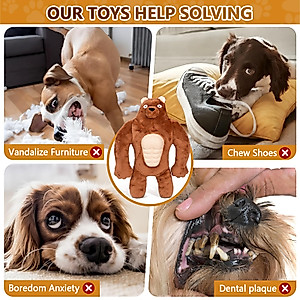TonyEst Dog Toys, Squeaky Dog Toys for Puppies, Small, Medium and Large Dogs, Durable Plush Dog Toys for Teething and Boredom, Interestingly Dog Toys Bear to Keep Them Busy