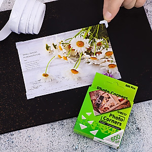 Aneco 600 Pieces Clear Self-Adhesive Picture Mounting Corner Stickers Transparent Acid-Free Photo Mounting Corners for Scrapbooking Diary Journal