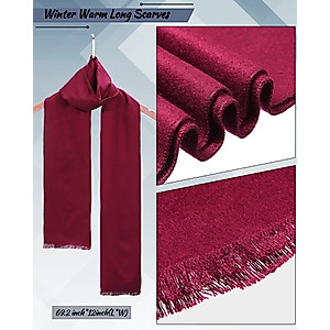 SATINIOR 6 Pieces Winter Warm Knit Beanie Hat Touchscreen Gloves Scarf Set Fleece Lining Skull Caps Neck Scarves, Navy Blue, Wine Red, One Size