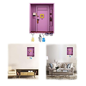 Qivine Friends Key Holder,Door Frame for Wall TV Show Merchandise Keychain Holder Door Hanger with 6 Metal Hooks for Wall Entryway,Bathroom,Living Room (Purple)