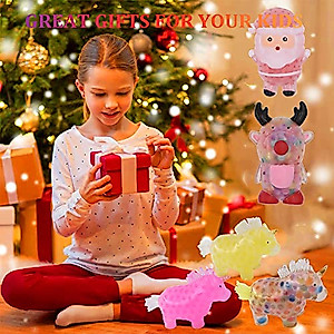 Cenmeytoy Unicorn Squishy Stress Balls Toy (5-Pack) for Girls, Boys, Adults, Gel Water Beads Balls Inside, Promote Anxiety and Stress Relief - Christmas Stocking Stuffers Gifts Party Favors