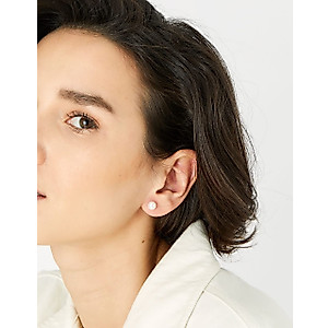 Freshwater Baroque Pearl Stud Sterling Silver Earrings for Women, Hypoallergenic white Cultured AAA+ Real Pearl Earrings Jewelry Set Weeding Gifts