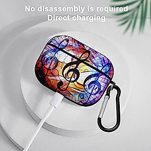 Dream Music Notes Airpods Pro Case Bluetooth Fashion Portable Shockproof and Anti-Scratch Headphone Charging Case Protective Case for Airpods Pro with Keychain Chain Gift Unisex