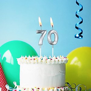 Silver 85th & 58th Birthday Candles for Cakes, Number 85 58 Candle Cake Cupcake Topper for Birthday Anniversary Party Decoration