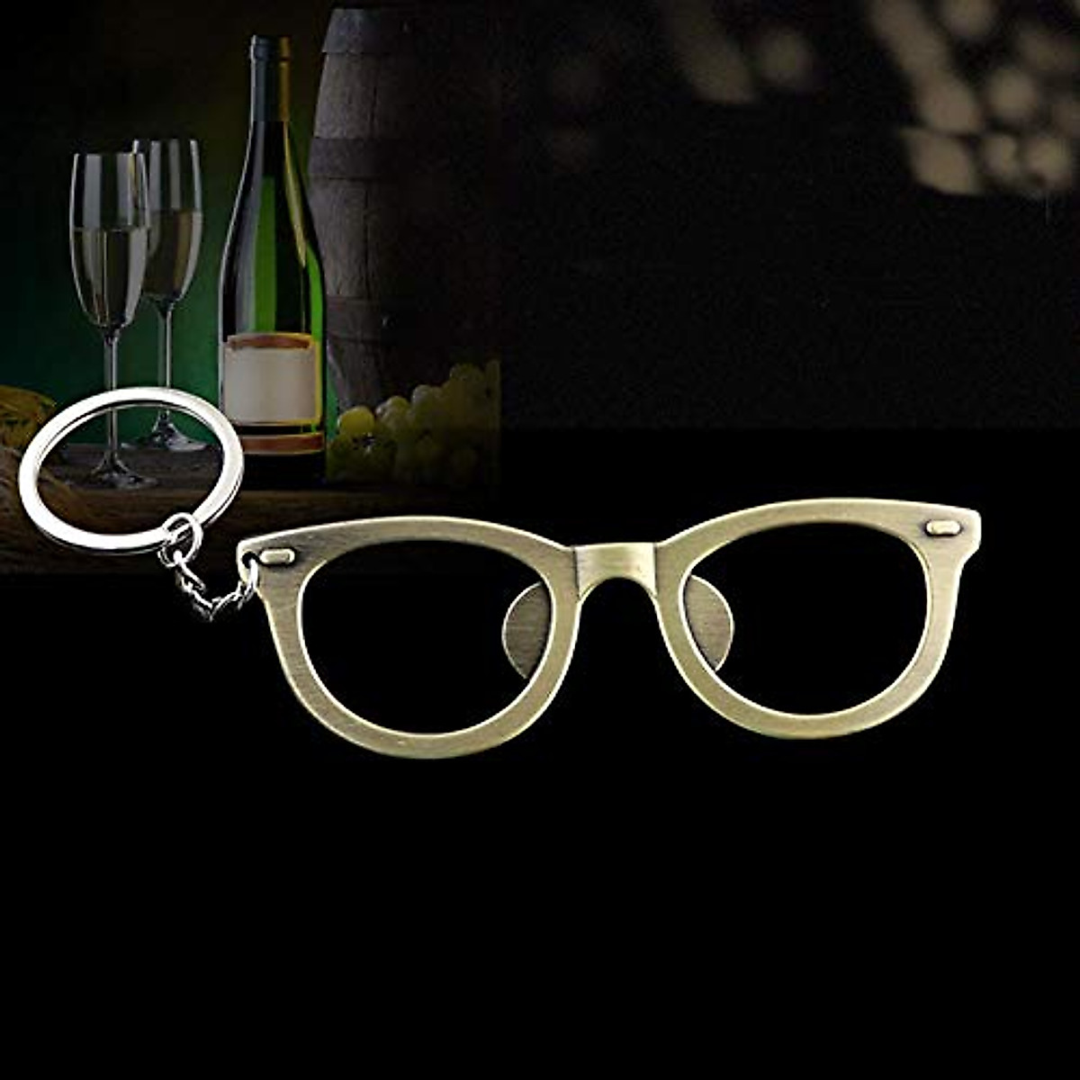 Sun Glasses Bottle Opener, Liangery Travelling Mental Beer Bottle Opener Keychain with Vintage Style