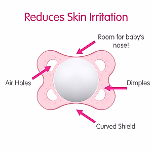 MAM Original Baby Pacifier, Nipple Shape Helps Promote Healthy Oral Development, Curved Shield to Protect Skin,Clear/Boy, 0-6 , 3 Count (Pack of 1)