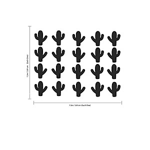 Set of 20 - Cactus Wall Decals - 1.5" x 1.5" Each - Bedroom Wall Art Vinyl Stickers - Apartment Vinyl Decal - Kids Room Vinyl Wall Stickers - Wild West Cactus Wall Pattern Decals