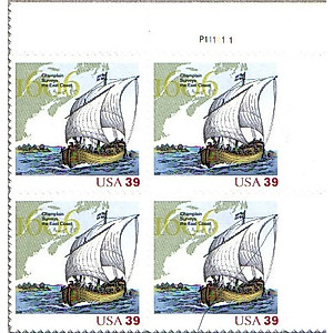 2006 SAMUEL de CHAMPLAIN #4073 Plate Block of 4 x 39 cents US Postage Stamps