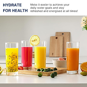 OUWO Highball Glasses Set of 6, 11.5oz Tall Drinking Glasses, Water Glass for Kitchen, Mojito Glass Cups, Cocktail Glasses for Bar Glassware