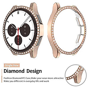 7pack Compatible for Samsung Galaxy Watch 4 Classic 46mm 42mm (2021) Diamond PC Plating Bumper Case Bling Crystal Diamonds Shiny Glitter Frame Hard Protective Cover (42mm(2021), 7pack)