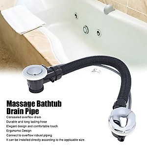 Overflow Bath Drain, 25.6inch Flexible Bathtub Overflow Drainer Concealed SPA Bathtub Overflow Drain Pipe, Bath Waste Drain Kit for Kitchen Bathroom