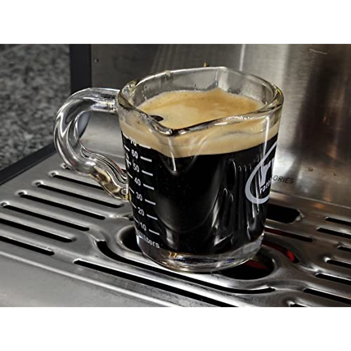 Rattleware 3-Ounce Espresso Shot Glass Pitcher, Double Spouted Shot Glass, Genuine Barista Measuring Cup