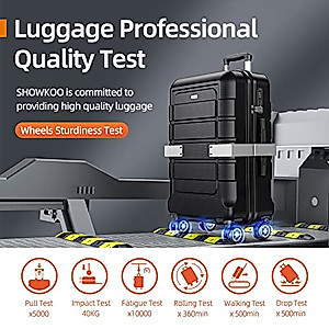 SHOWKOO Luggage Sets Expandable PC+ABS Durable Suitcase Double Wheels TSA Lock 3pcs Black