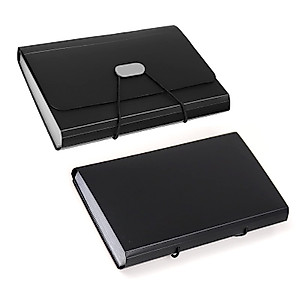 2 Pack 13 Pockets Accordion File Organizer, A6 Letter Size, 7x4.3 Inch, Expanding Receipt Invoice Coupon Folder, Mini Money Card Wallet Holder, Small File Paper Document for Home Office School