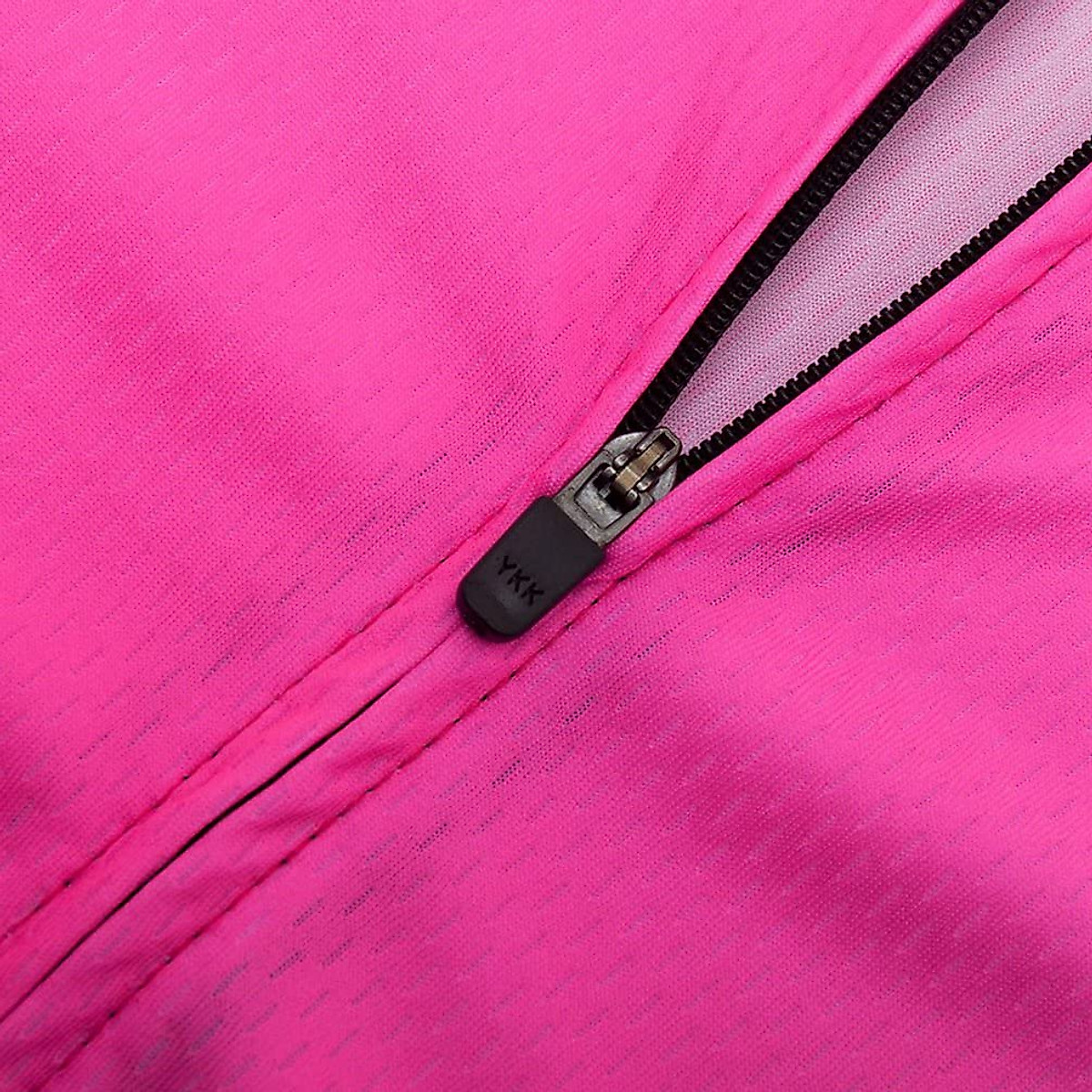 XUNQI Women's Cycling Jersey Short Sleeve Reflective with Rear Zippered Pocket Solid Pink Cycle Jersey Women Size M