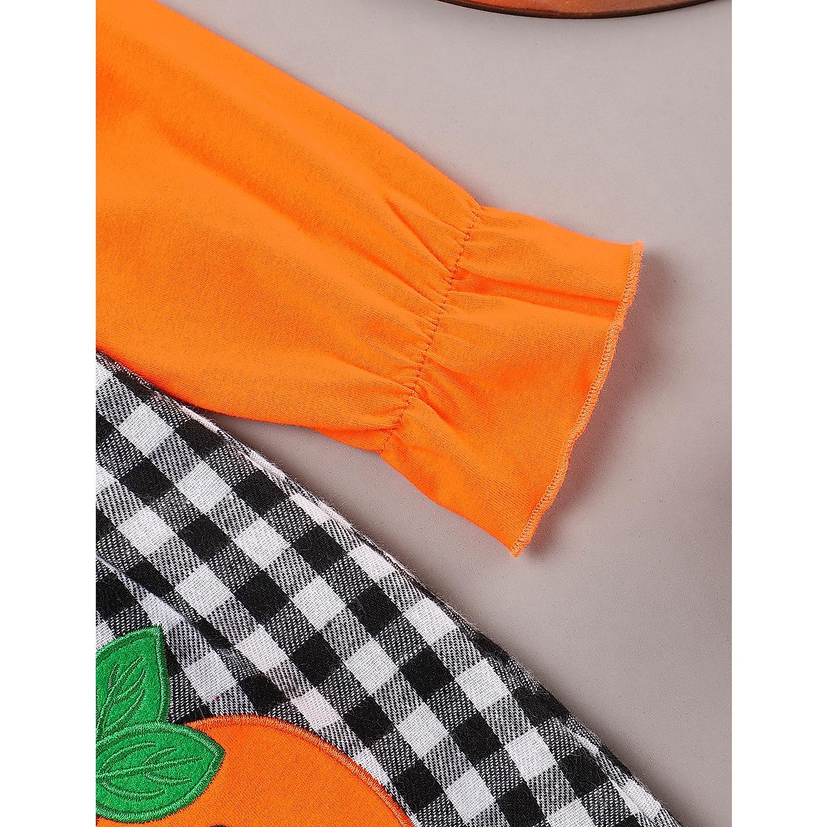 RCPATERN Toddler Halloween Outfit Ruffle Shirt Pumpkin Dress Halloween Infant Girl Clothes for 12M-5Y Orange