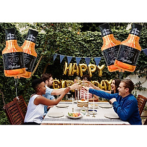4PCS Whisky Bottle Balloons Foil Aluminum Happy Birthday Party Balloon Decorations Bridal Shower for Woman Man Party Supplies