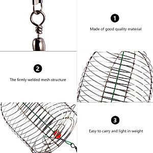 BESPORTBLE 5pcs Metal Bait Cage Fishing Trap Cage Fishing Cage Fishing Lure Cage Fishing Bait Trap Fishing Trap Basket