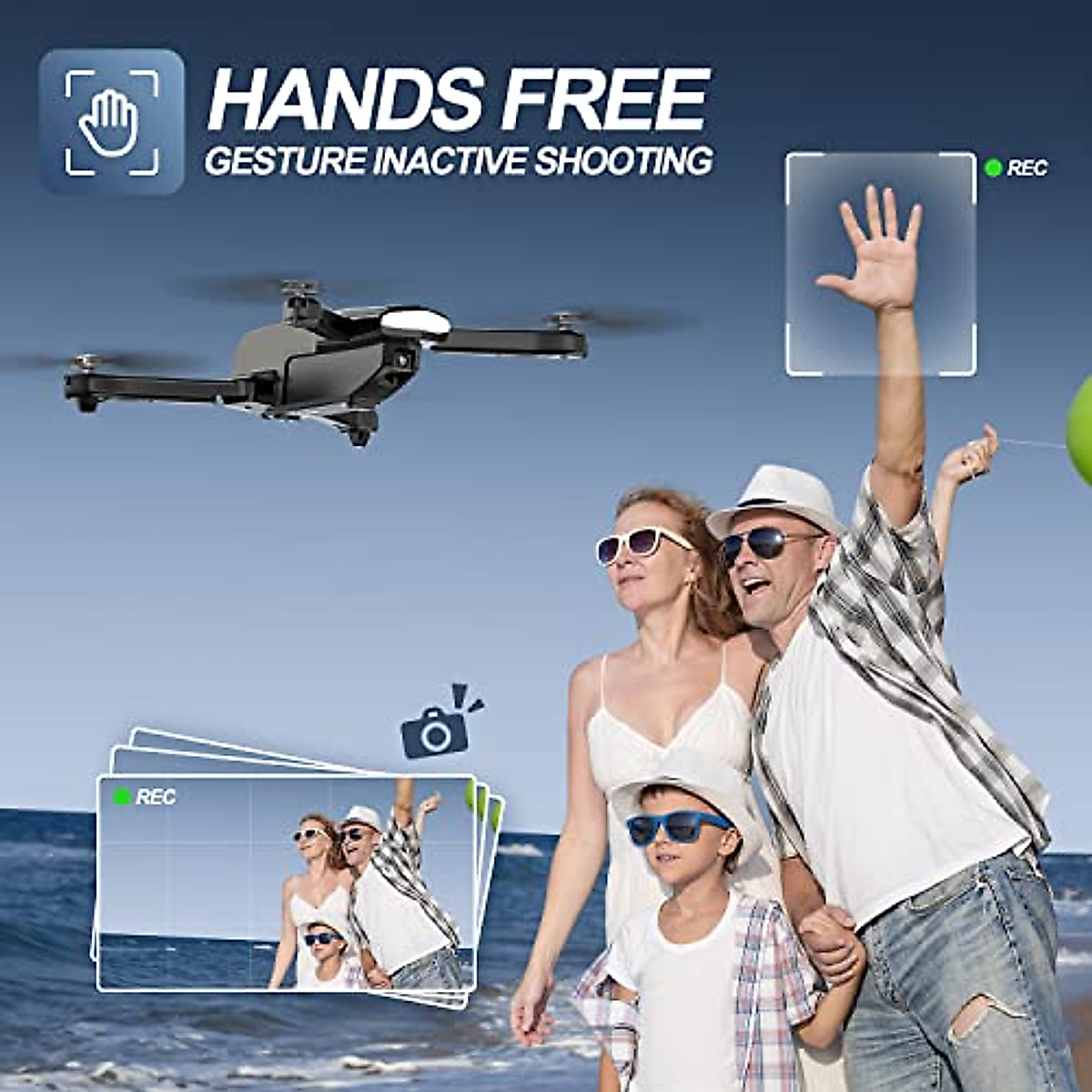Holy Stone Drone for Kids Adults with 1080P HD Adjustable Camera, Fold-able RC Quadcopter for Beginners with 30 Mins Flight, Gravity Sensor, Voice Control, Trajectory Flight, Storage Case, HS260