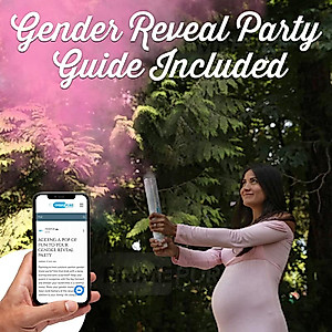 Gender Reveal Confetti Cannon Bulk - Set of 4 - Biodegradable Gender Reveal Powder Cannon and Heart Shaped Blue Confetti Cannons | Gender Reveal Ideas, Boy Gender Reveal Poppers and Smoke Gender Reveal Cannons | Gender Reveal Smoke Bombs and Confetti | Ge
