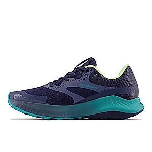 New Balance Women's DynaSoft Nitrel V5 GTX Trail Running Shoe, Natural Indigo/Electric Teal/Bleached Lime Glo, 8