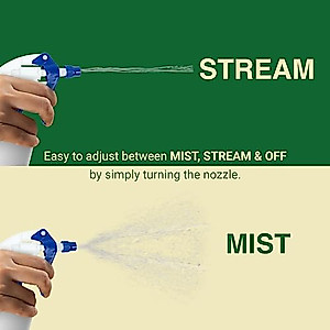 Heluva Green Heavy Duty 24oz Plastic Spray Bottles for Cleaning - Large Empty Bottles for Gardening Solutions, Vinegar, Chemicals, Professional Cleaners - Adjustable Sprayer Nozzle - 4 Pack