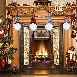 8 Pcs Christmas Tree Hanging Gnomes Ornaments，Christmas Gnomes Decor Ornaments Handmade Swedish Tomte Gnomes Plush Scandinavian Santa Elf Hanging Decorations for Home Christmas Holiday Decor