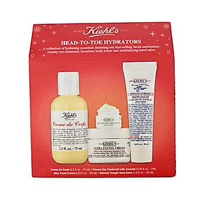 Kiehl's Head-to-Toe Hydrators Holiday Gift Set:: Creme de Corps Body Moisturizer, Creamy Eye Treatment with Avocado Nourishing Eye Cream, Ultra Facial Cream, and Ultimate Strength Hand Salve