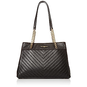 Karl Lagerfeld Paris womens Charlotte Quilted Tote Bag, Blk/Gold, One Size US