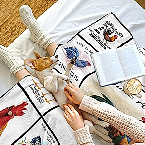 Just A Girl Who Loves Chickens Throw Blanket Soft Farm Chicken Blankets for Women Men Lightweight Throw for Farm Decor Bed Sofa